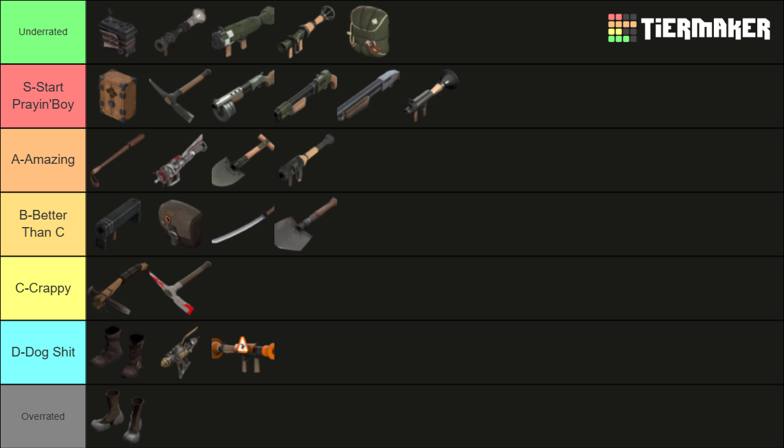 Soldier Weapons Tier List (Community Rankings) - TierMaker