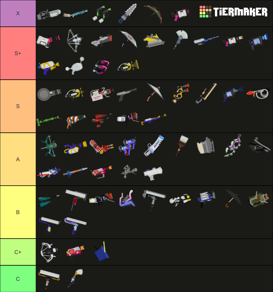 (2D Icons) Splatoon 3 Salmon Run Main Weapon Tier List (Community Rankings) - TierMaker