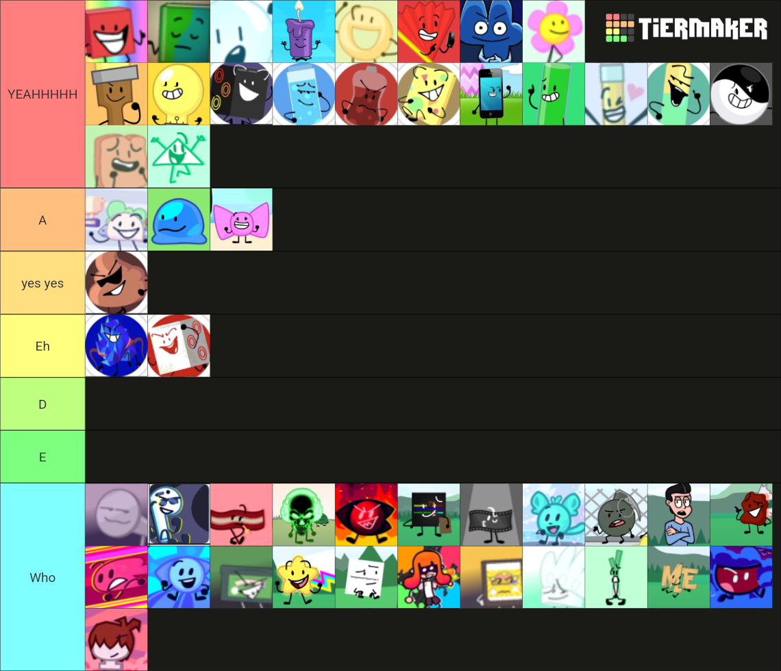50 Random Object Show Characters Tier List (Community Rankings) - TierMaker