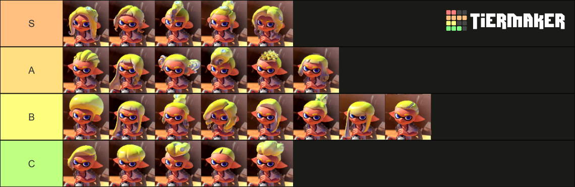 Splatoon 3 Hair Styles Tier List (Community Rankings) - TierMaker