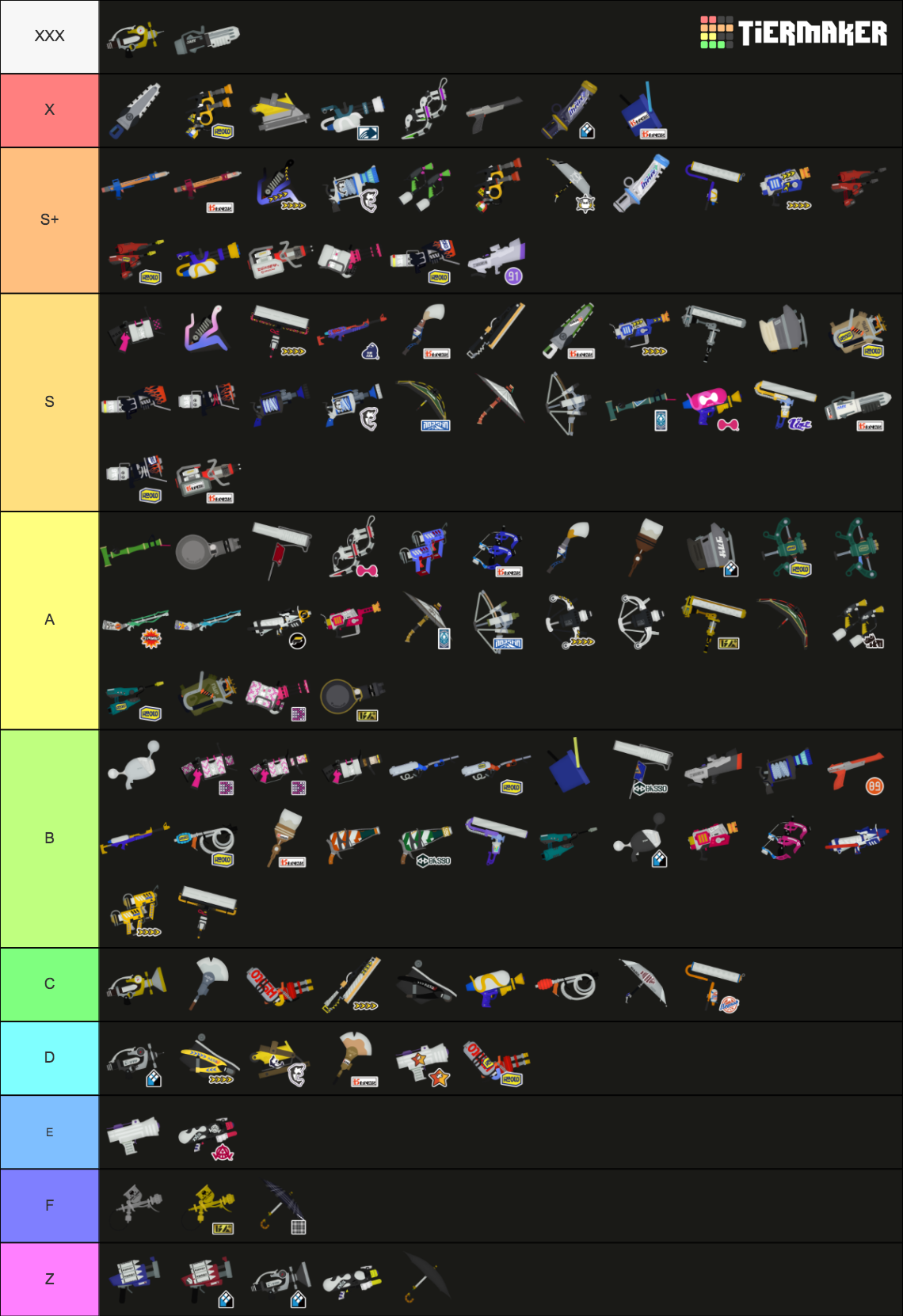 All Splatoon 3 Weapons (Sizzle Season 2024) Tier List (Community Rankings) - TierMaker