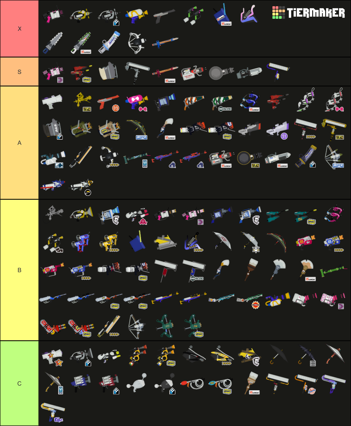 All Splatoon 3 Weapons (Sizzle Season 2024) Tier List (Community ...