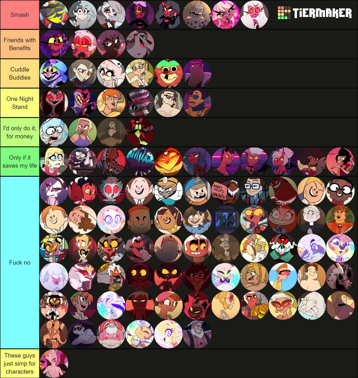 ALL Helluva Boss Characters (UPDATED: Shorts 1) Tier List (Community ...