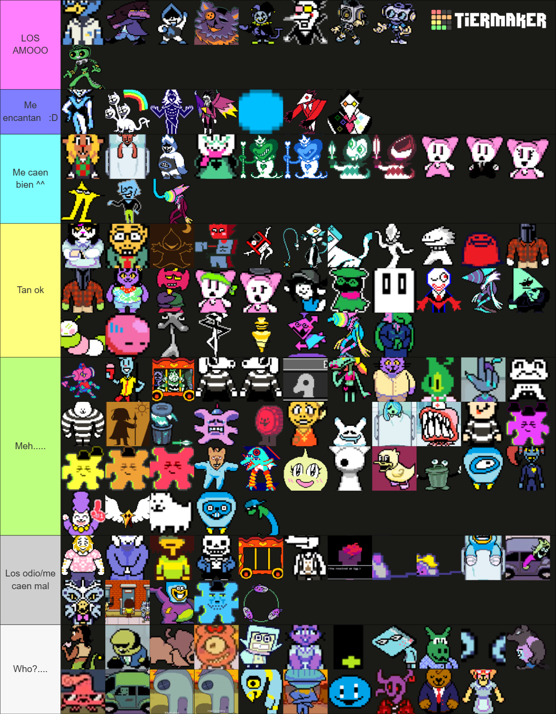 Deltarune ALL characters ch. 1 & 2 Tier List (Community Rankings ...