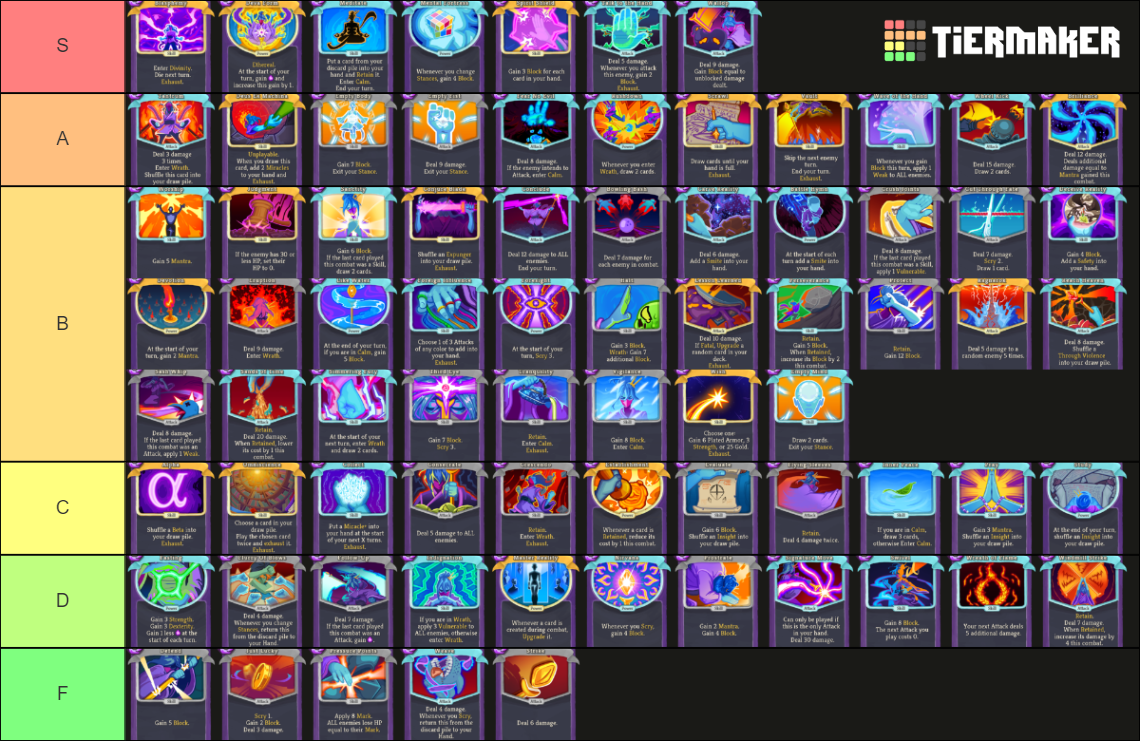 Watcher Cards (Slay The Spire) Tier List (Community Rankings) - TierMaker