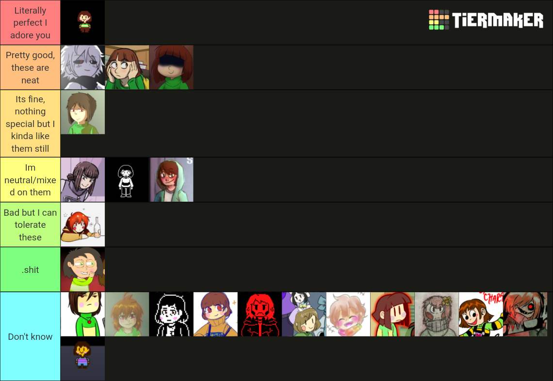Chara-s (Undertale) of the multiverse Tier List (Community Rankings ...