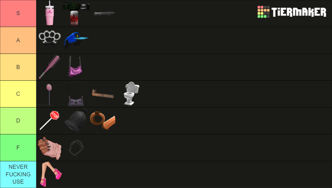 Baddies Weapon Tier List (Community Rankings) - TierMaker