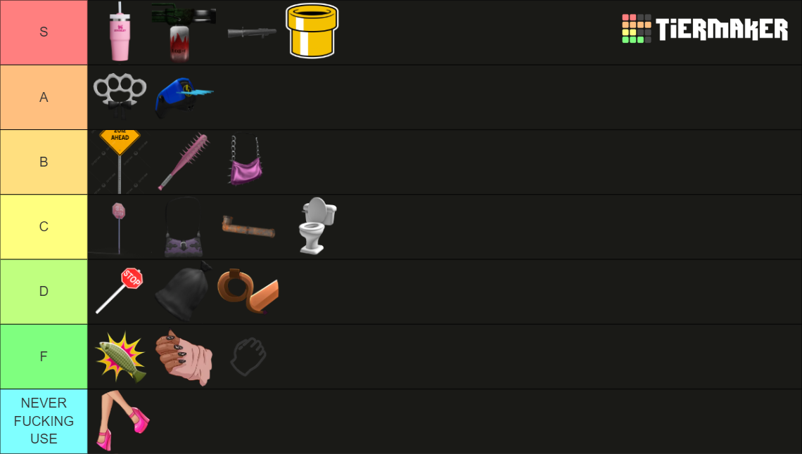 Baddies Weapon Tier List (Community Rankings) - TierMaker