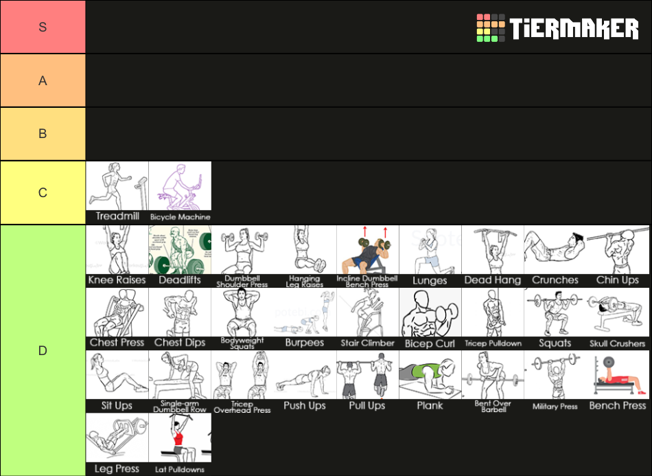 Exercises Tier List (Community Rankings) - TierMaker