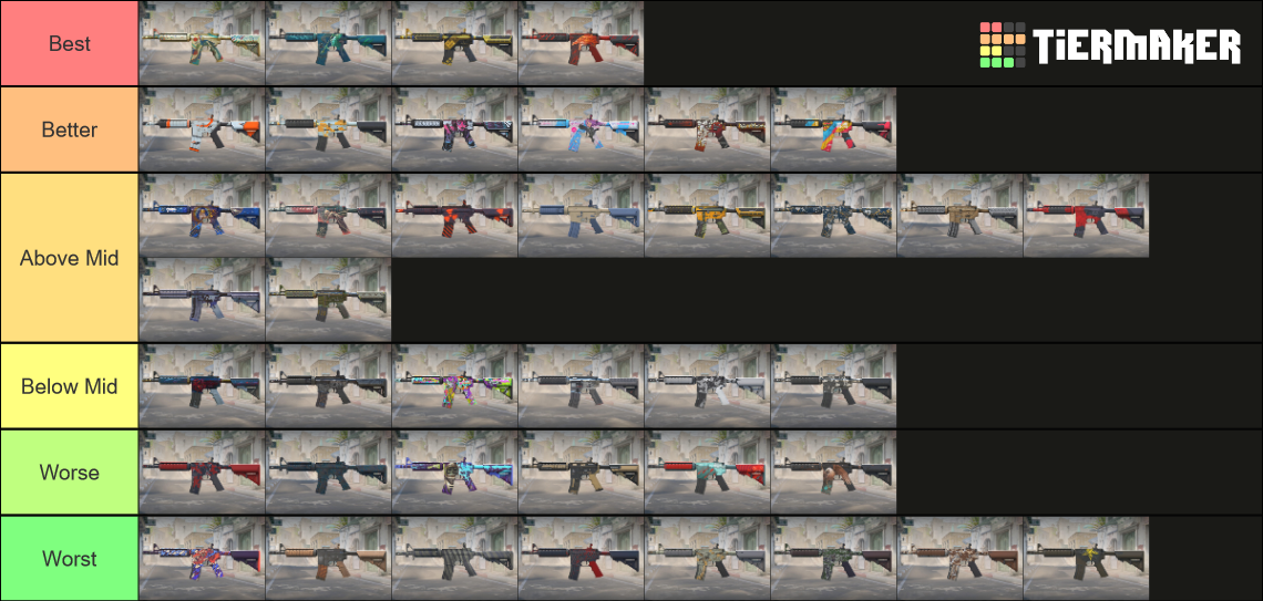Counter-Strike 2 (CS2): All M4A4 Skins (Feb 2024) Tier List (Community ...