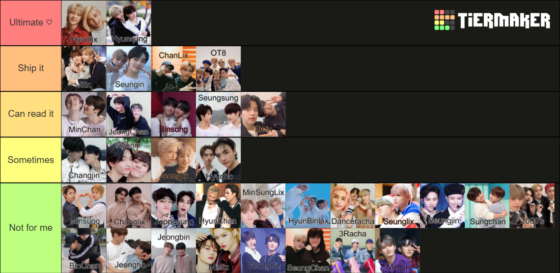 Ranking SKZ Ships Tier List (Community Rankings) - TierMaker