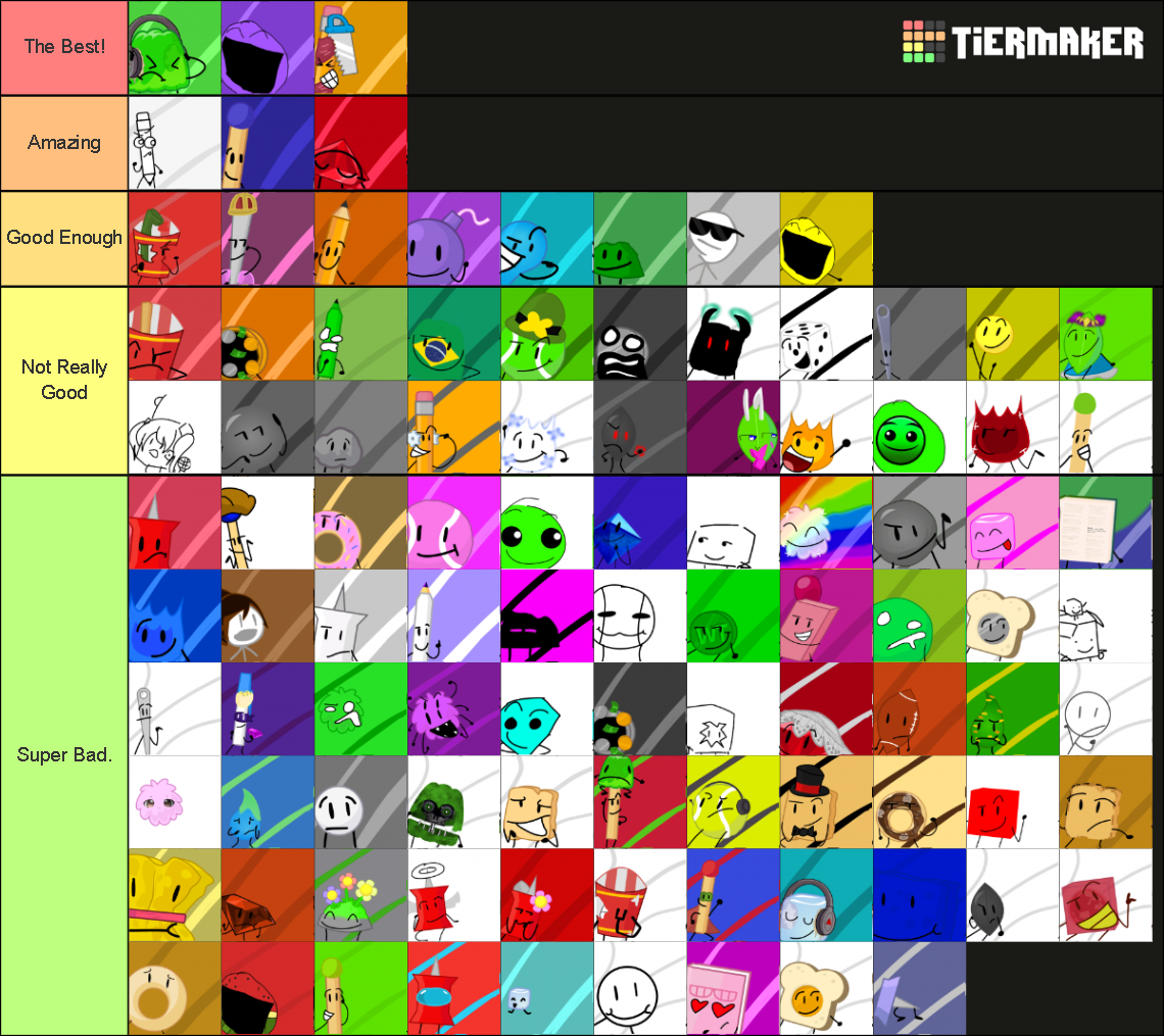 BFDIA Roblox Skins Tier List (Community Rankings) - TierMaker