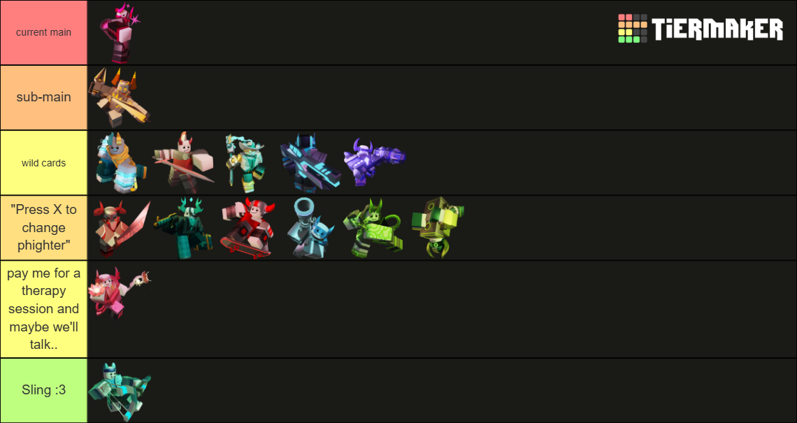 PHIGHTING! characters (playable + lore/npc) Tier List (Community ...