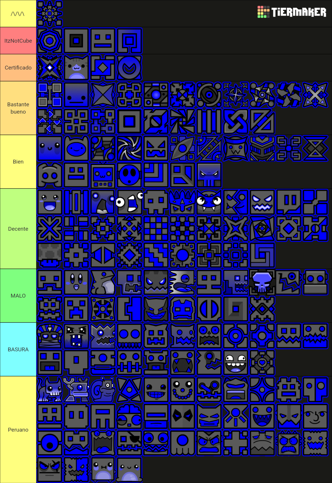 Geometry Dash Cube Icons (2.2 Included) Tier List (Community Rankings ...