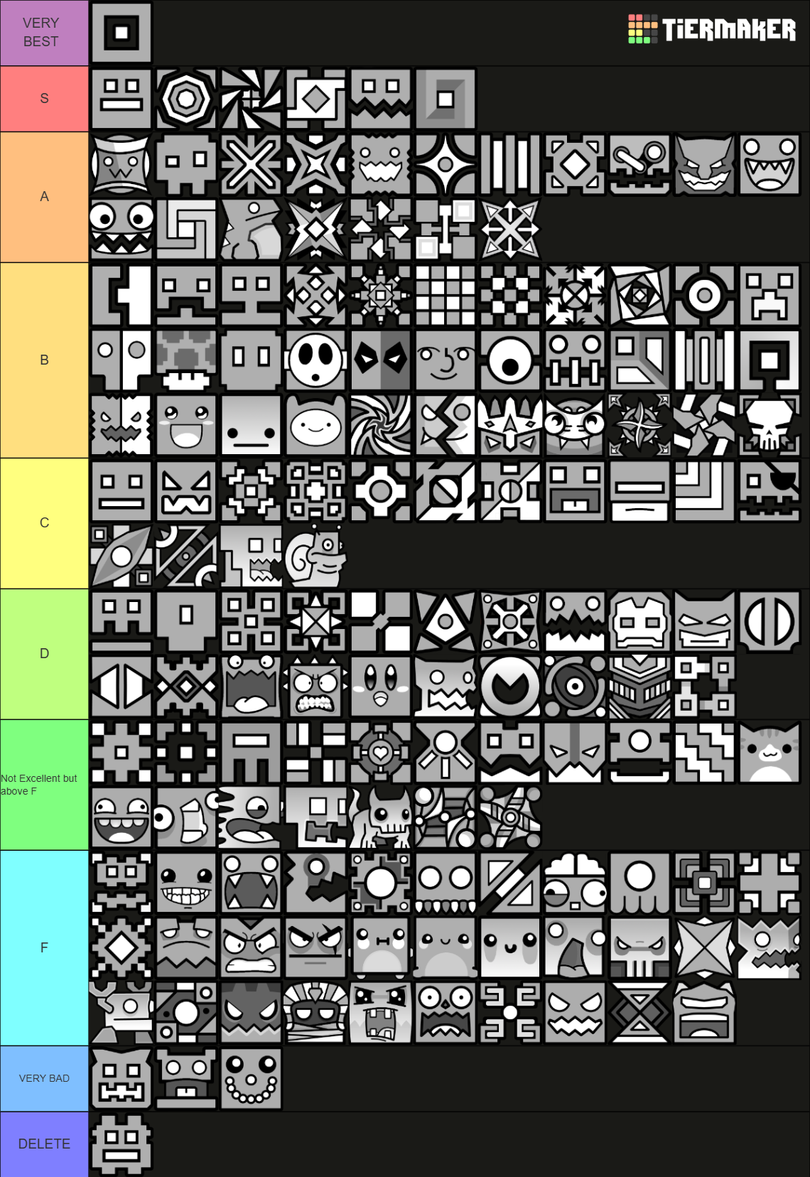 Geometry Dash Cubes Tier List (Community Rankings) - TierMaker
