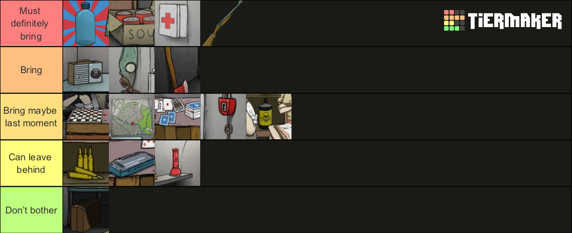 60 seconds items Tier List (Community Rankings) - TierMaker