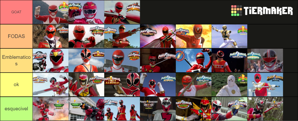 Power Rangers Seasons 2023 (Pre-Cosmic Fury) Tier List (Community Rankings) - TierMaker