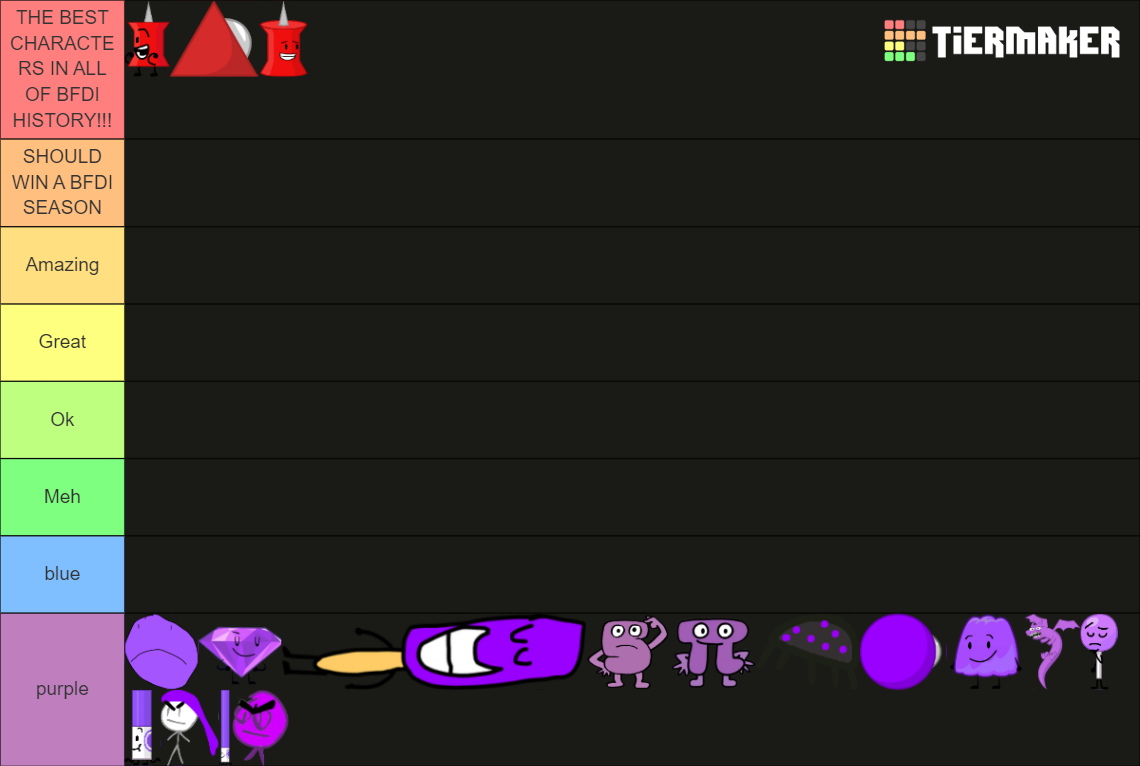 The ULTIMATE BFDI Tier List (Community Rankings) - TierMaker