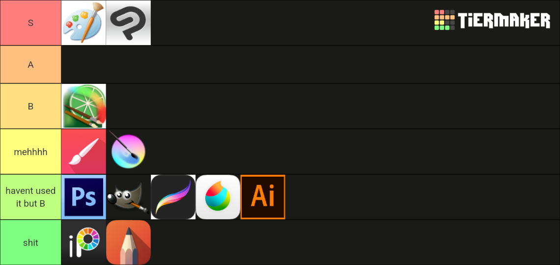 Drawing Program Tier List (Community Rankings) - TierMaker