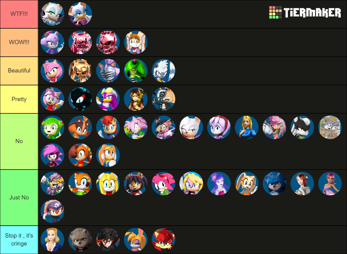 Sonic Girls Tierlist Tier List (Community Rankings) - TierMaker