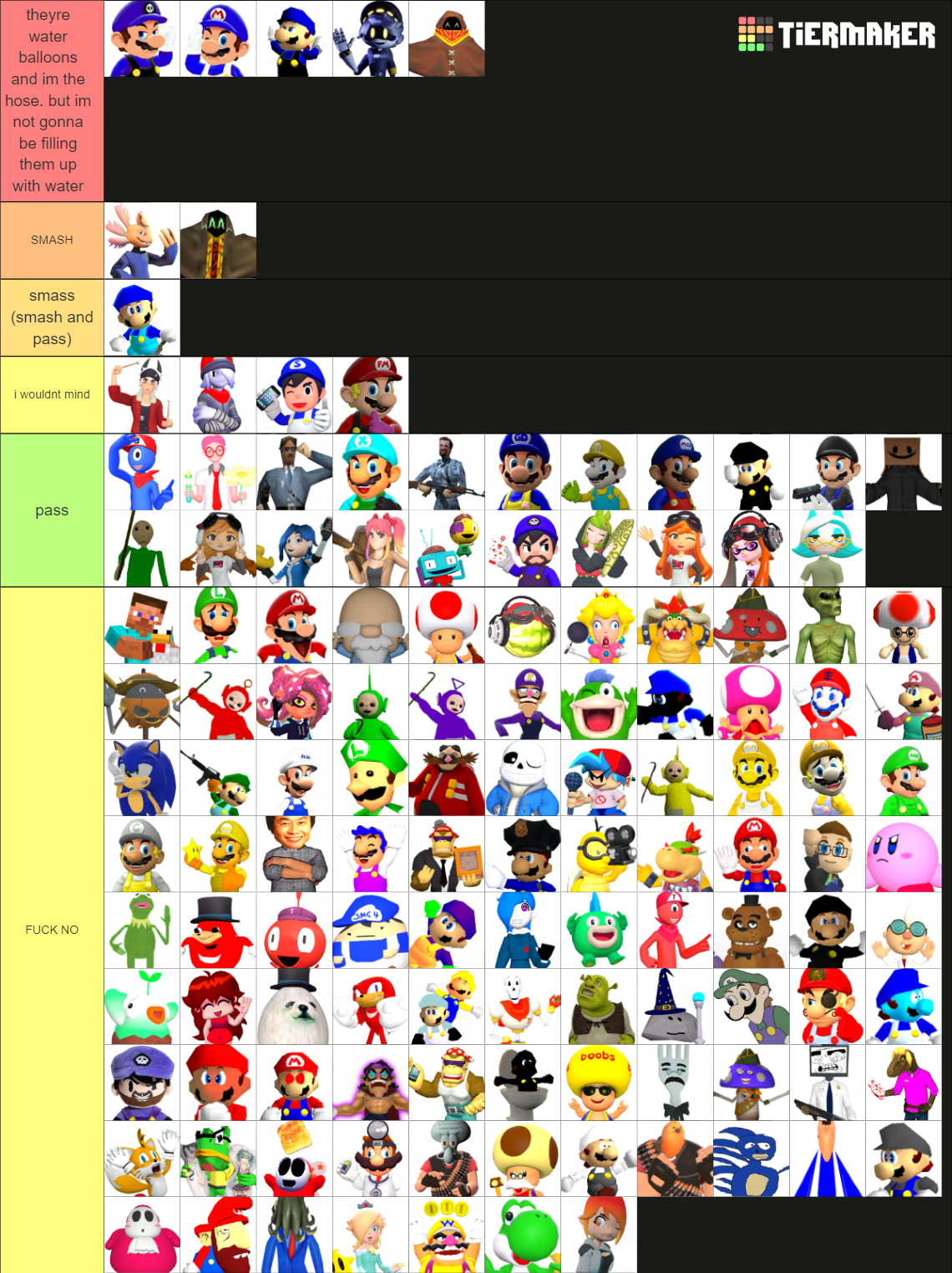 SMG4 Characters [130] Tier List (Community Rankings) - TierMaker