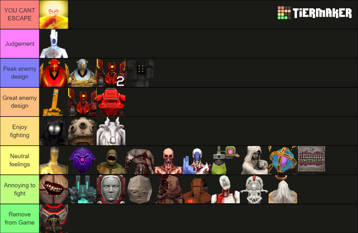 ULTRAKILL Enemies and Bosses Tier List (Community Rankings) - TierMaker