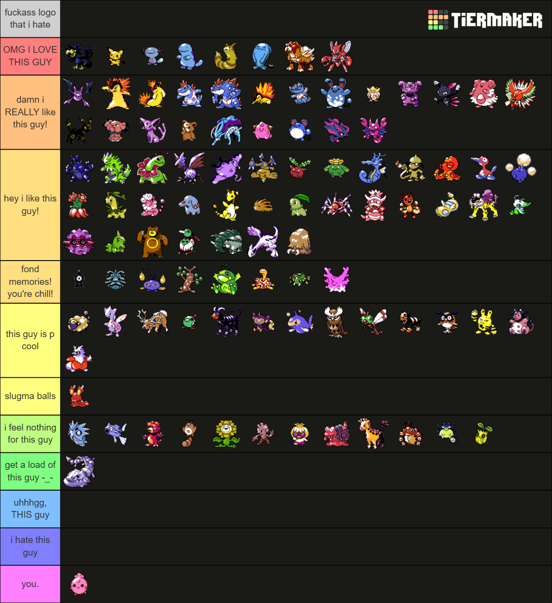 Johto Pokemon (Crystal Sprites) (Generation II Pokemon) Tier List ...