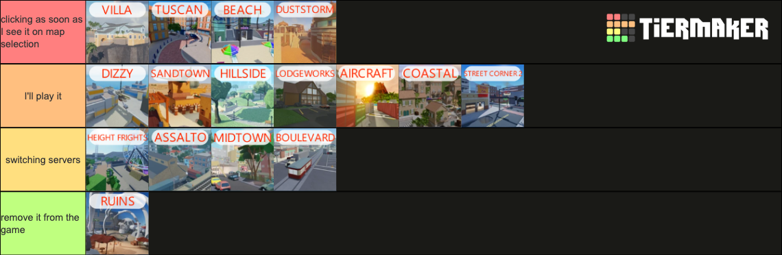 Arsenal Maps (OCTOBER 2023) Tier List (Community Rankings) - TierMaker