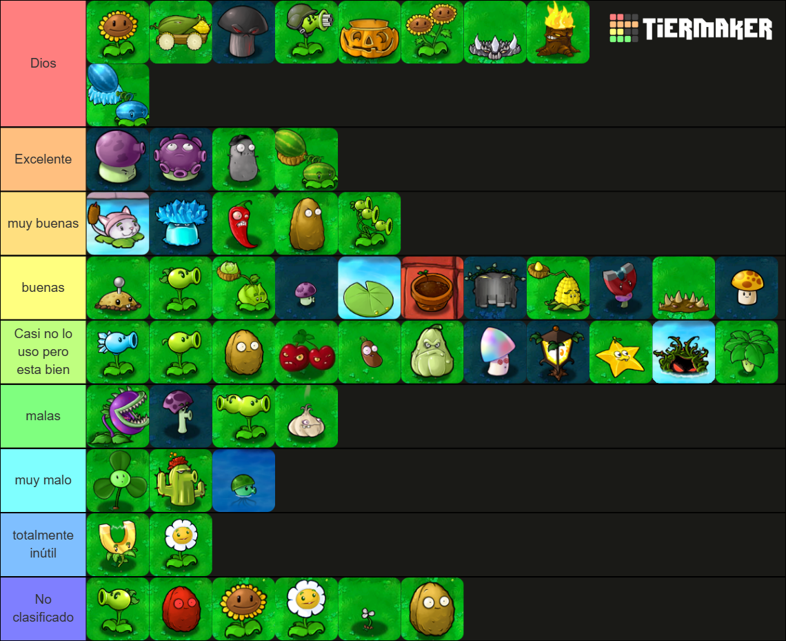 Plants vs. Zombies - Plants' Tier List (Community Rankings) - TierMaker