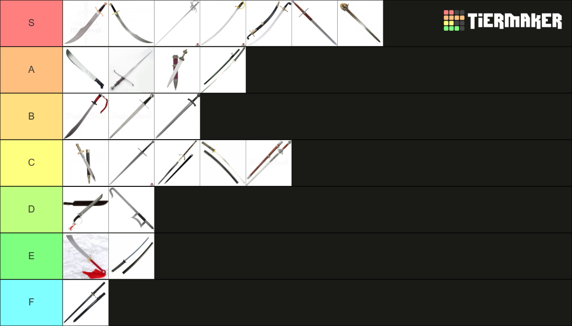 Types of Swords Tier List (Community Rankings) - TierMaker