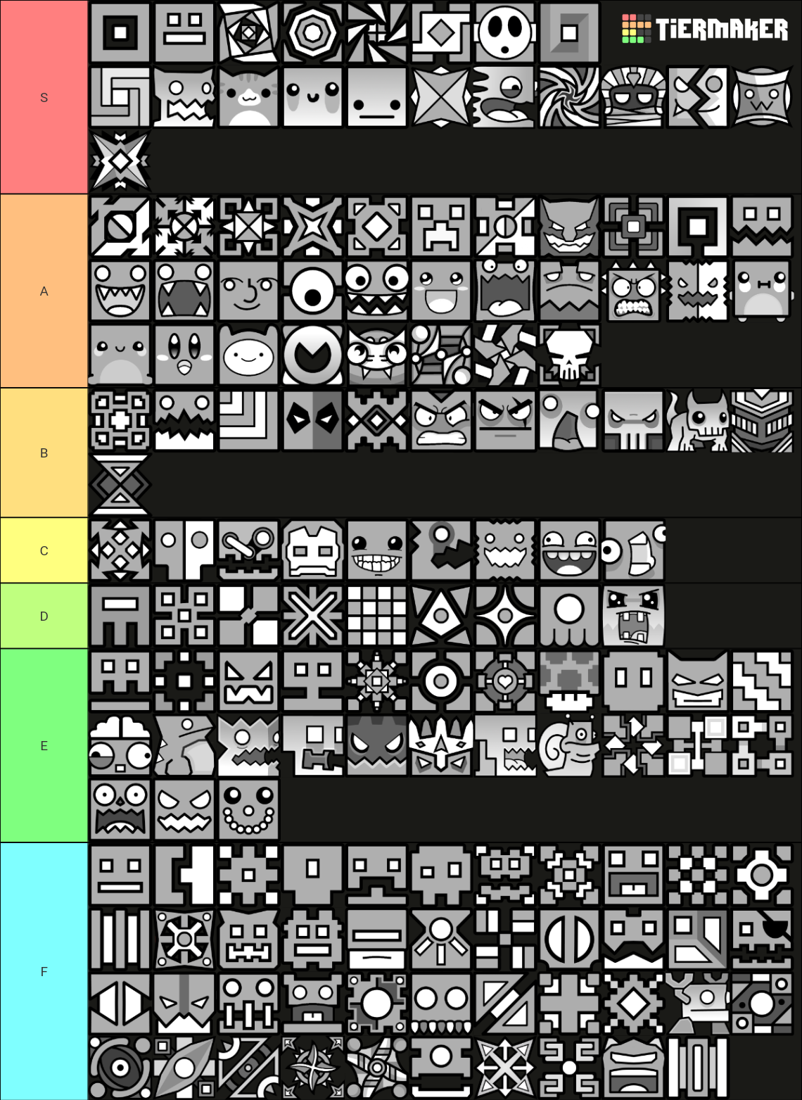 Geometry Dash Cubes Tier List (Community Rankings) - TierMaker