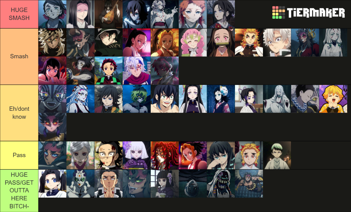 Demon Slayer smash or pass Tier List (Community Rankings) - TierMaker
