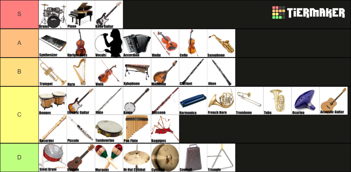 Ultimate Instrument Tier List (Community Rankings) - TierMaker