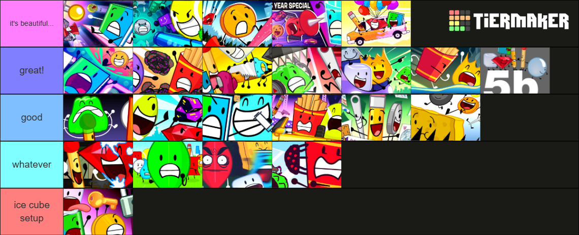 BFDIA Episodes (as of BFDIA 20) Tier List (Community Rankings) - TierMaker