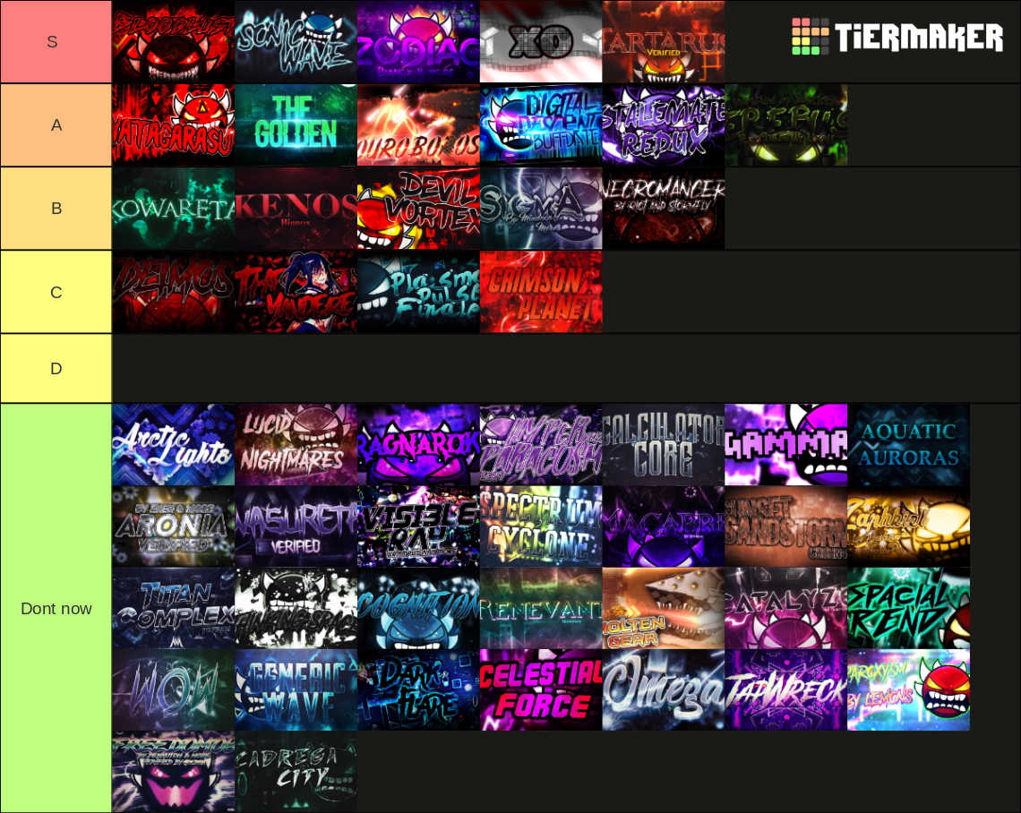 Top 50 Geometry Dash Demons (as of 22/7/20) Tier List (Community ...