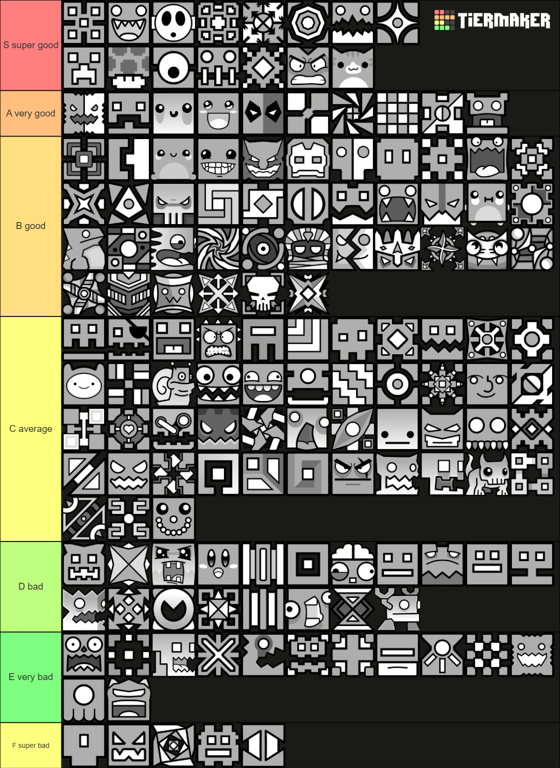 Geometry Dash Cubes Tier List (Community Rankings) - TierMaker