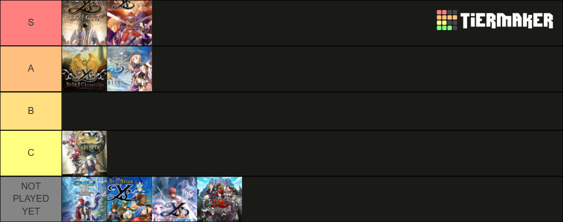Ys games Tier List (Community Rankings) - TierMaker