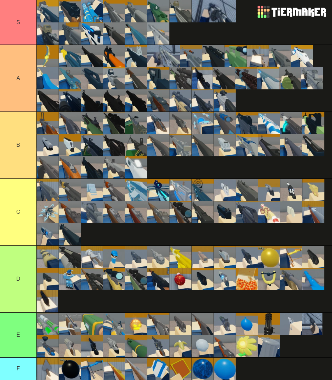 Roblox Arsenal Weapons (2024) Tier List (Community Rankings) - TierMaker