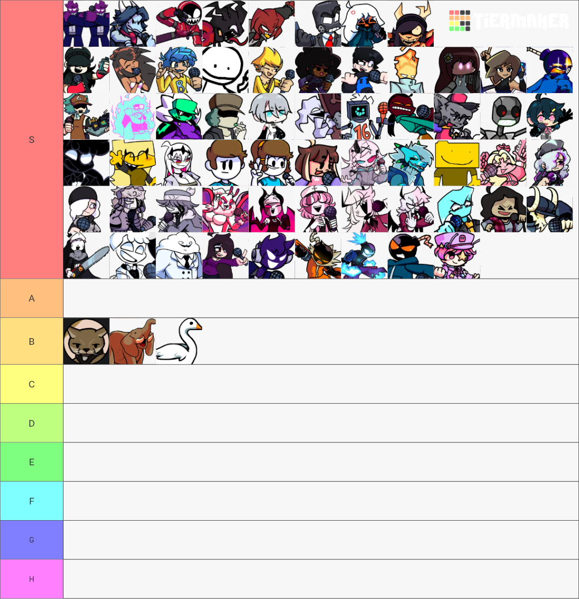 Friday Night Funkin' Character Menagerie 9.6 Tier List (Community ...