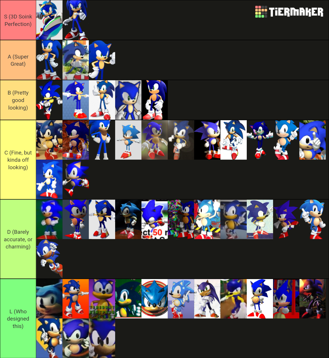 Official Sonic Models Tier List (Community Rankings) - TierMaker