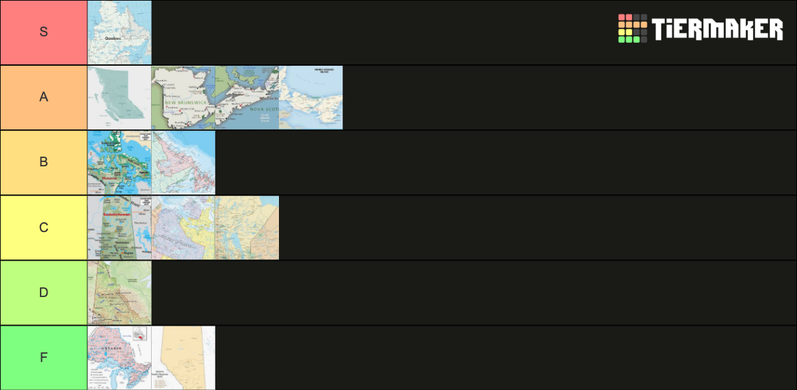 Canada Provinces and Territories Tier List (Community Rankings) - TierMaker