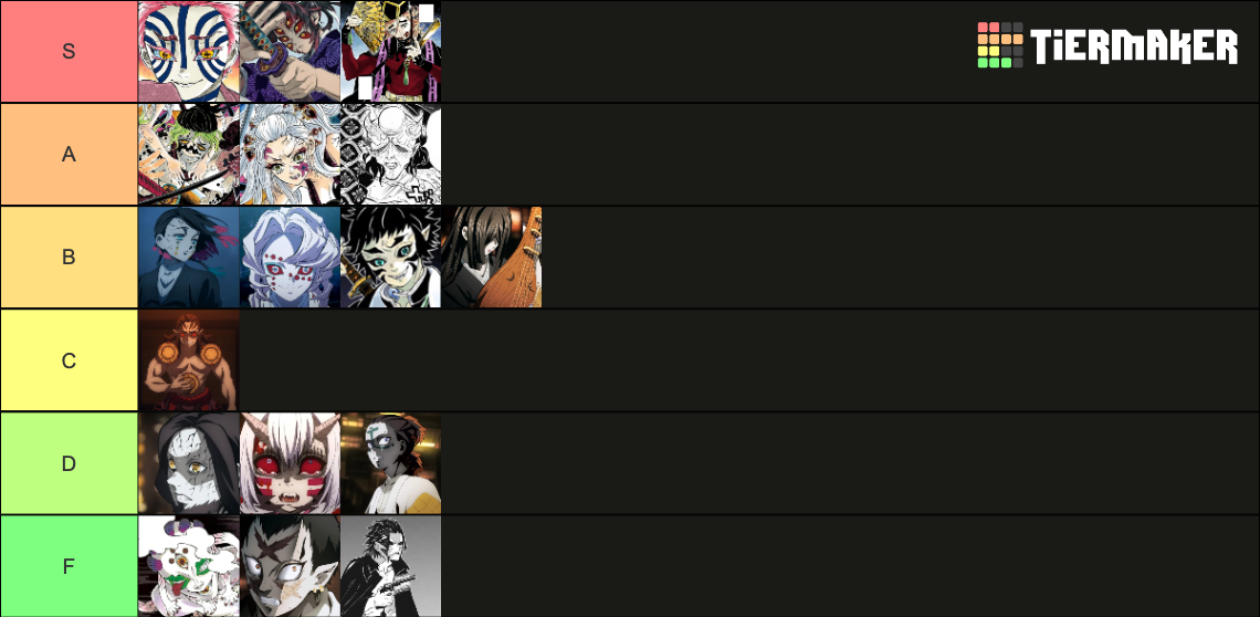Twelve Kizuki Demon Moons (Demon Slayer KnY) Tier List (Community Rankings) - TierMaker