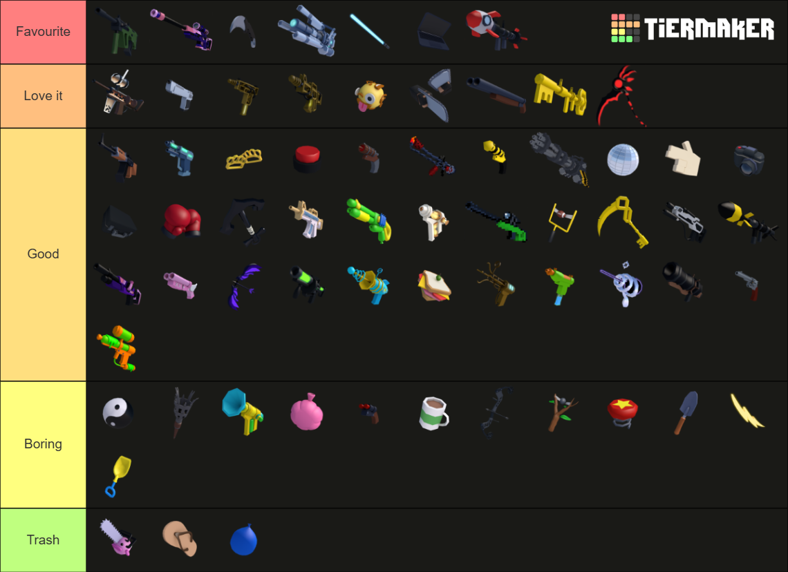 Roblox Rivals Weapon Skin Tier List (Community Rankings) - TierMaker