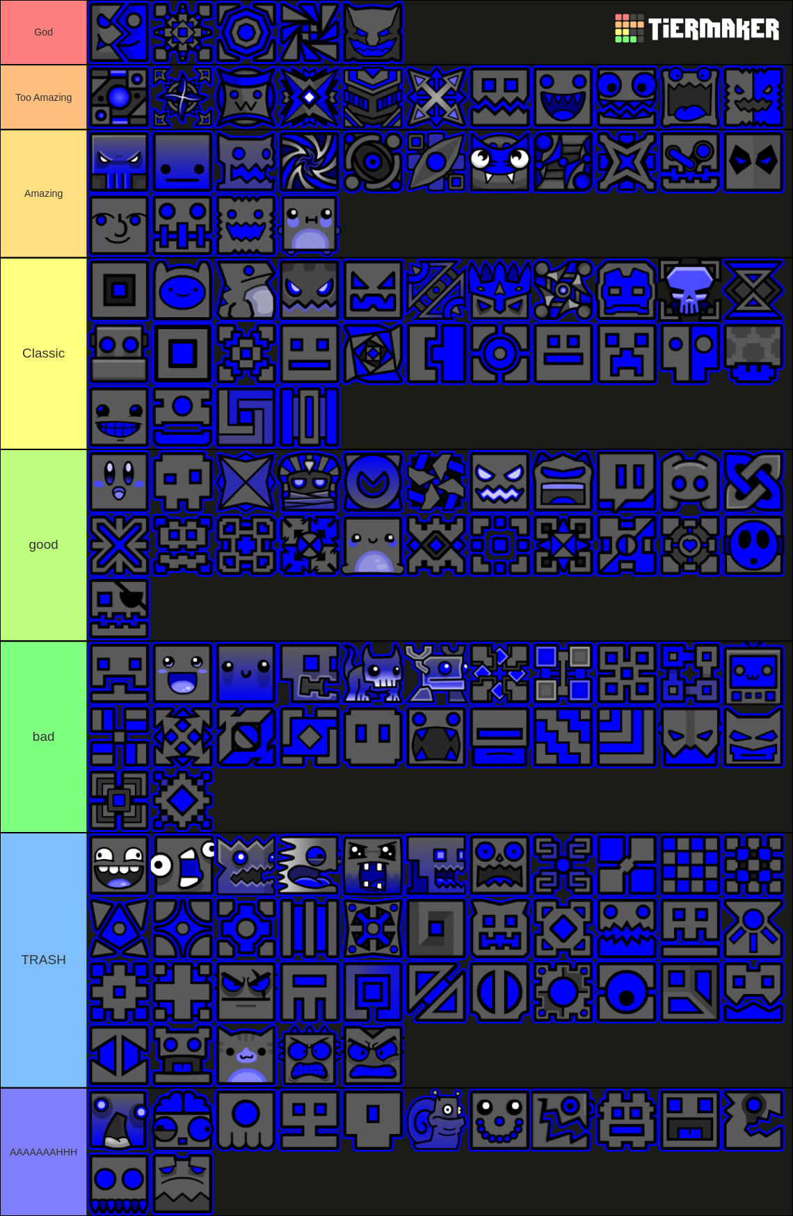 Geometry Dash Cube Icons (2.2 Included) Tier List (Community Rankings ...