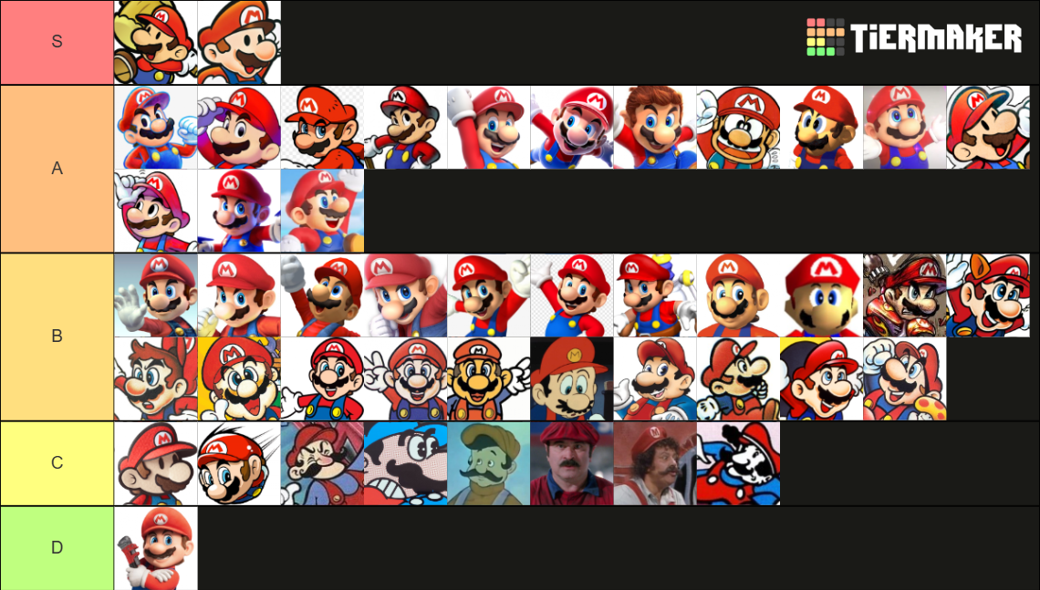 The Super Mario Designs Tier List (Community Rankings) - TierMaker