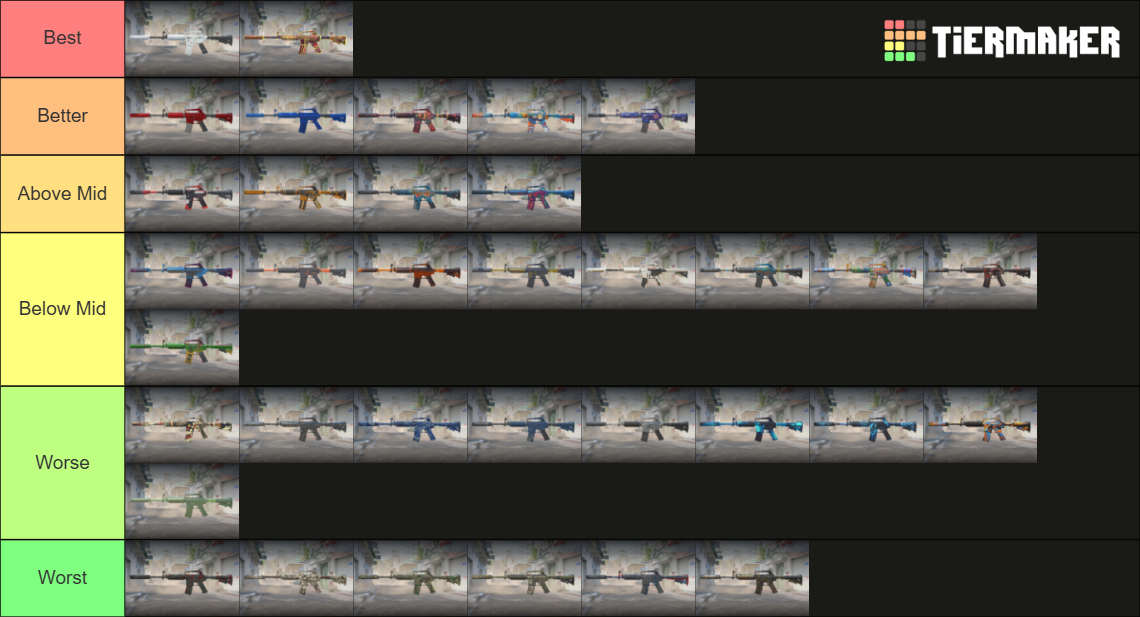 Counter-Strike 2 (CS2): All M4A1-S Skins (Feb 2024) Tier List ...