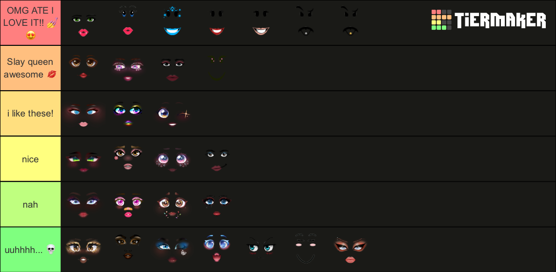 Roblox barbie faces rate Tier List (Community Rankings) - TierMaker