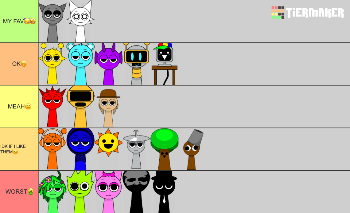 Sprunki incredibox Tier List (Community Rankings) - TierMaker