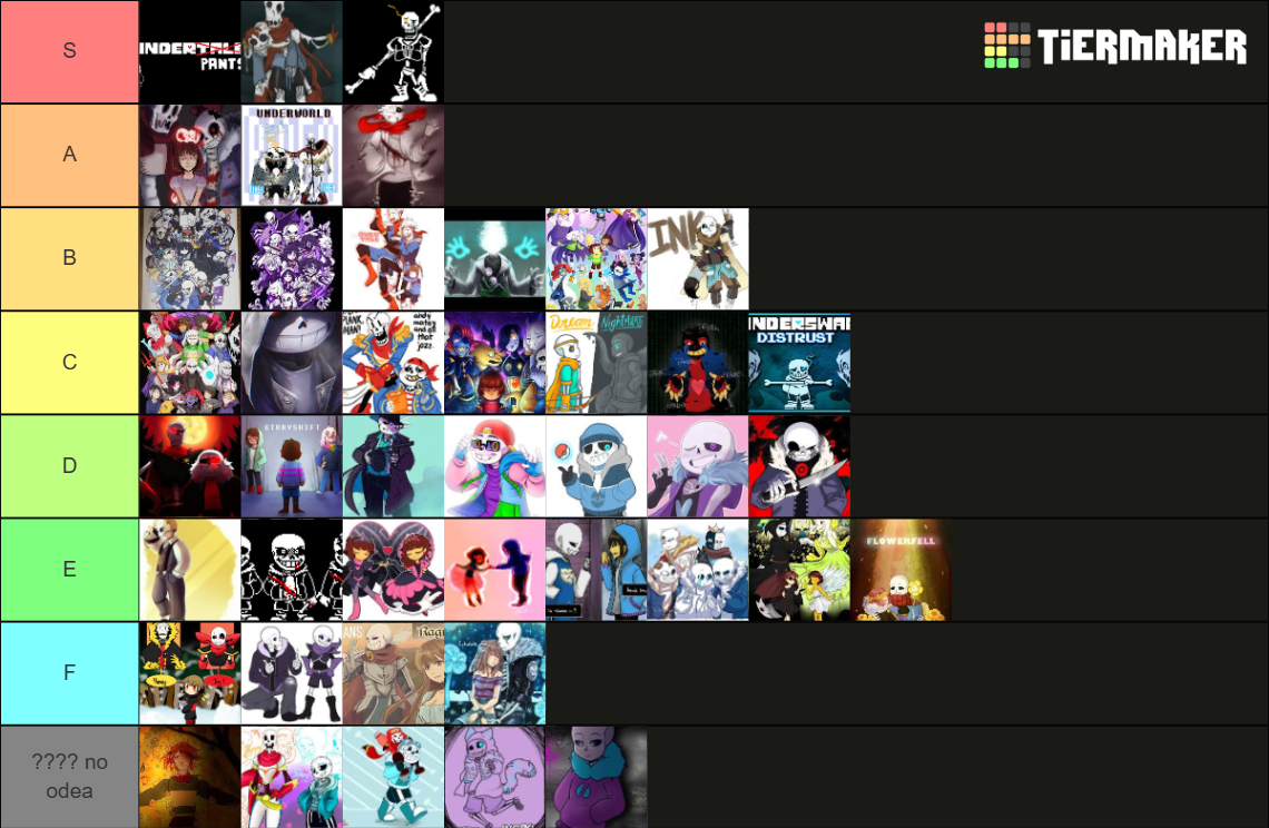 Undertale AUs Tierlist Tier List (Community Rankings) - TierMaker