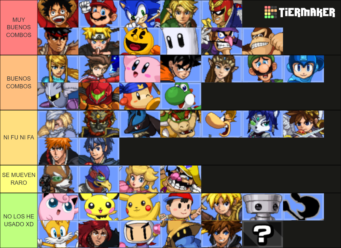 Smash Flash 2 (SSF2) Version 1.3 Tier List (Community Rankings) - TierMaker